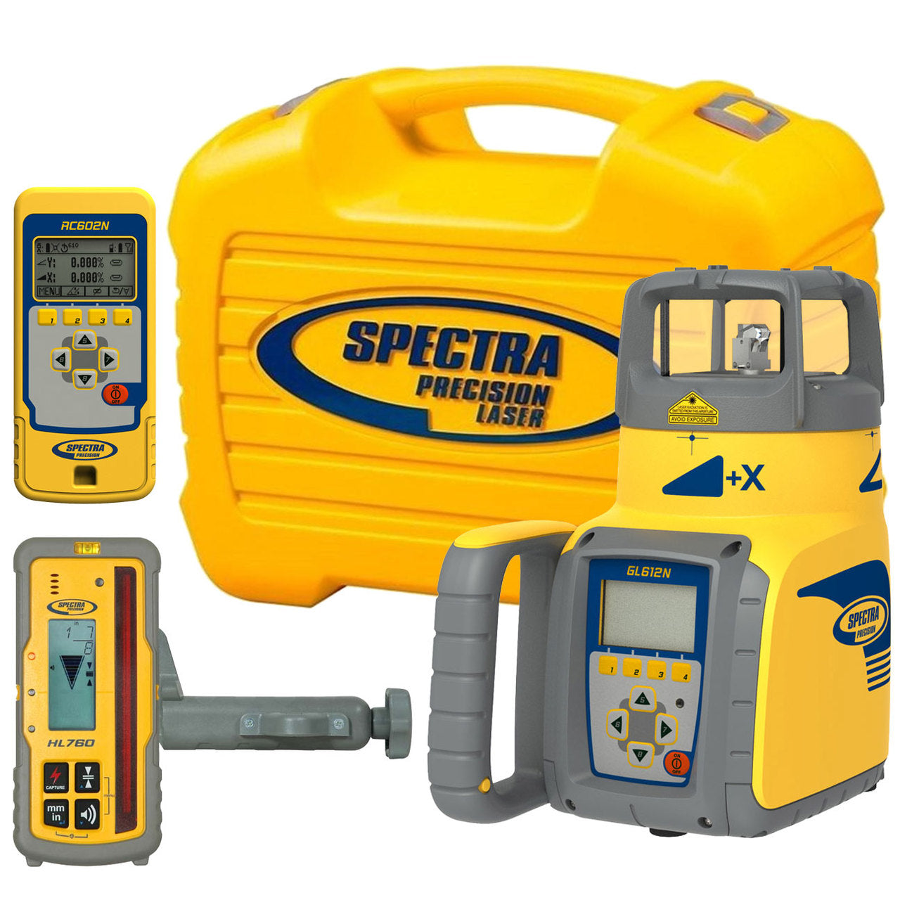 Spectra Precision GL612N Single Grade Laser with HL760 Receiver and RC ...